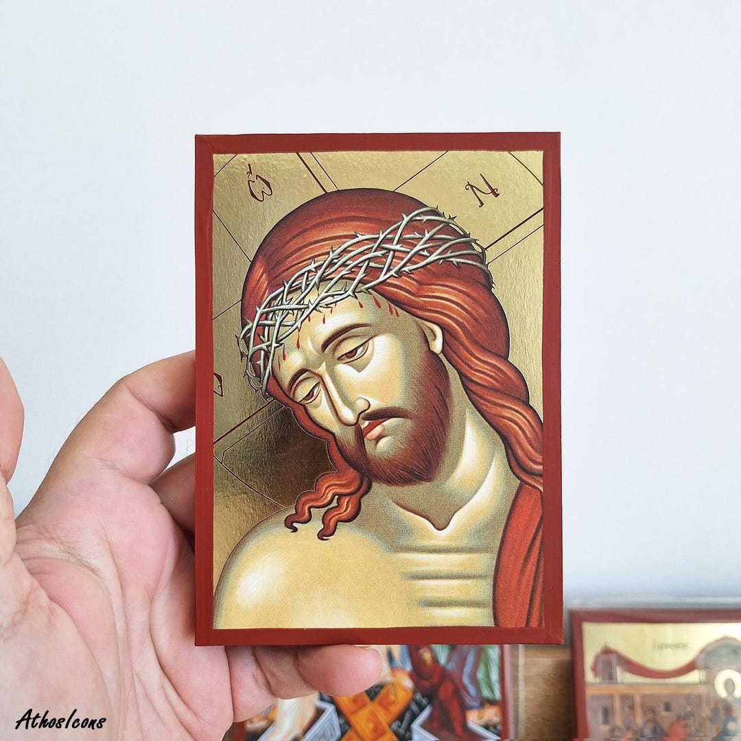 Jesus Christ the Bridegroom nymfios, Wooden Handmade Icon With Gold ...
