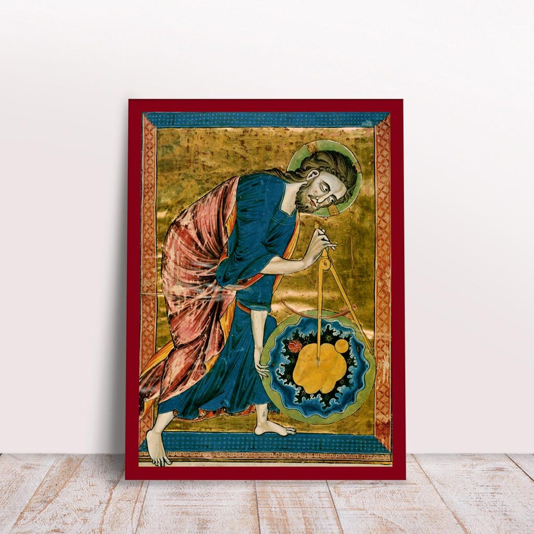 Wooden Icon of Jesus Christ the Great Architect of the Universe Greek ...