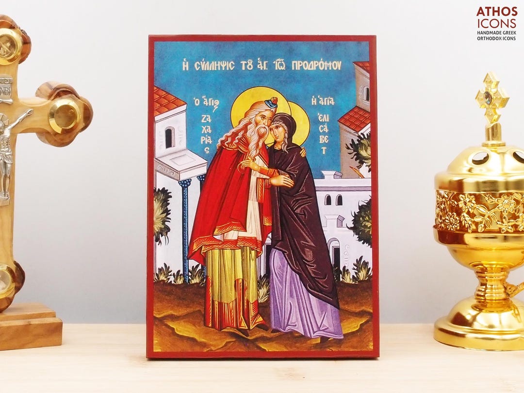 The Conception of Saint John the Baptist Orthodox Icon, Handmade Wooden ...