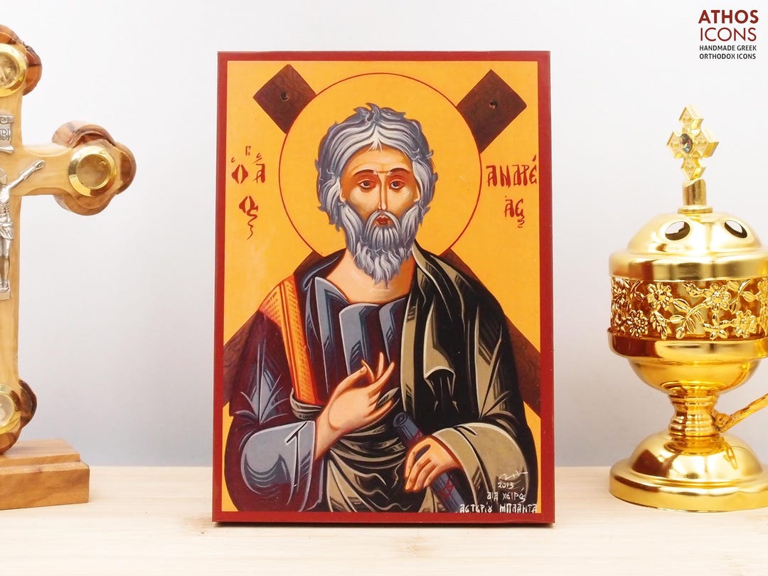 Saint Apostle Andrew the First Called Icon Handmade Greek Orthodox ...