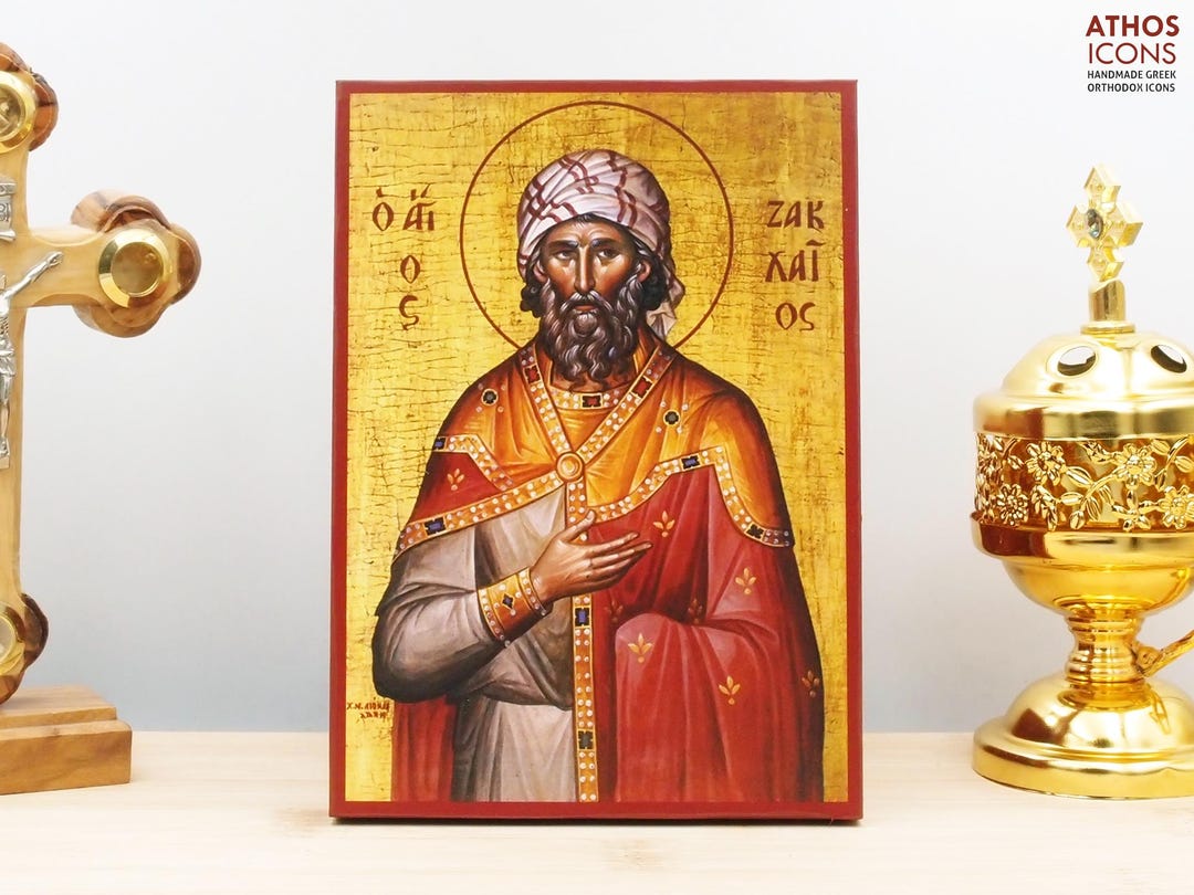 Saint Zacchaeus of Jerusalem : Wooden Handmade Greek Byzantine Orthodox ...