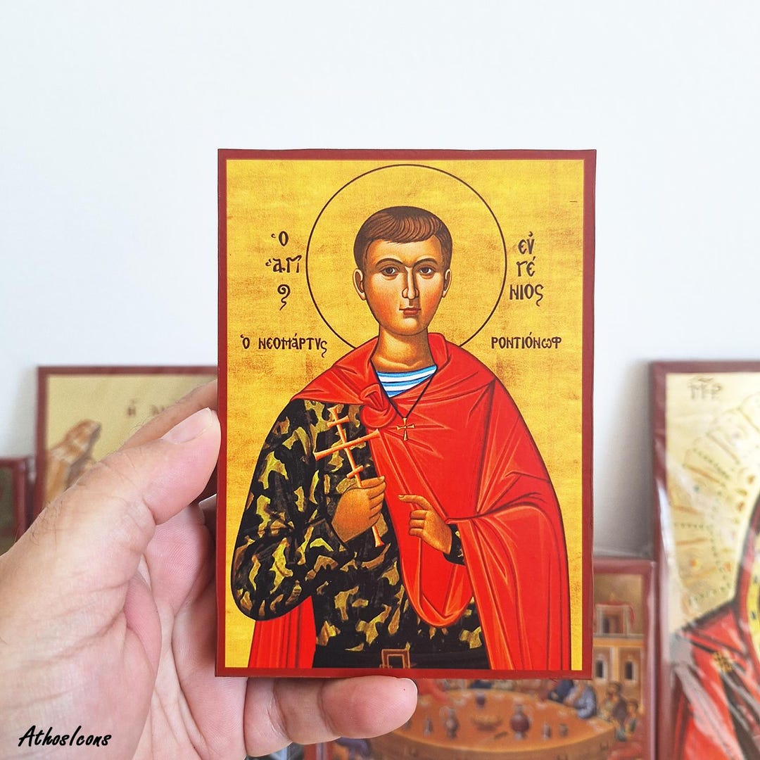 Saint Yevgeny evgenios Rodionov, Wooden Handmade Icon Greek Premium ...