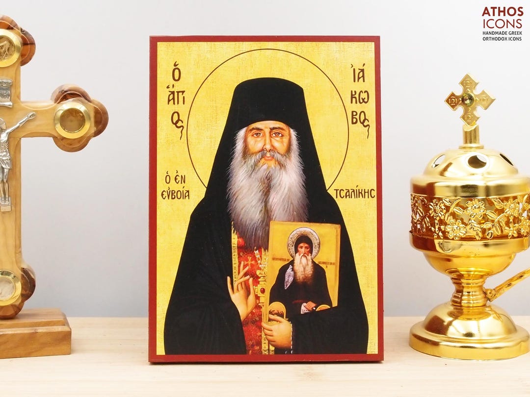 Saint Iakovos Tsalikis of Evia : Wooden Handmade Greek Byzantine ...