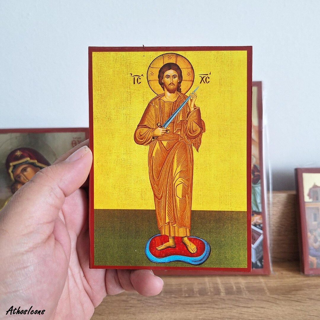 Jesus Christ Holding a Spiritual Sword cutting Sins Ffullbody, Wooden ...