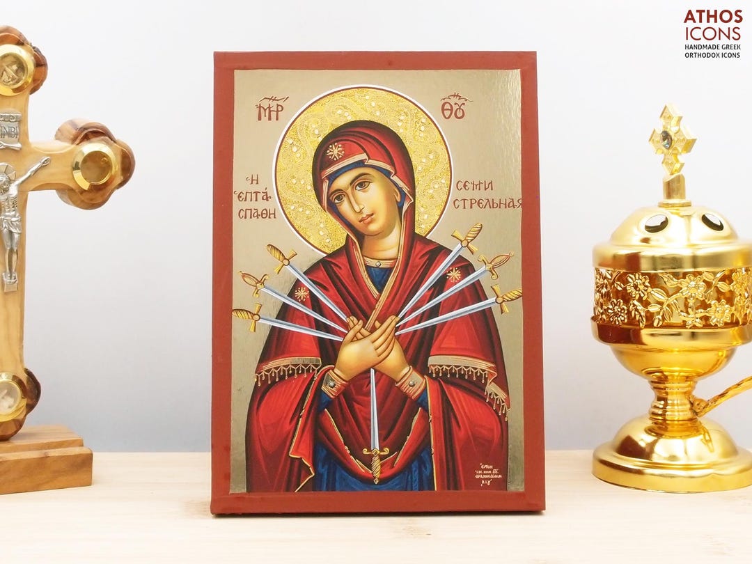 Virgin Mary of Sorrows "softener of Hearts" Seven-swords, Wooden ...