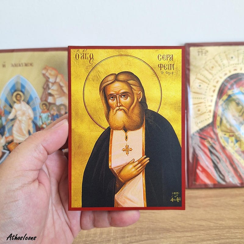 St Seraphim Icon - Etsy
