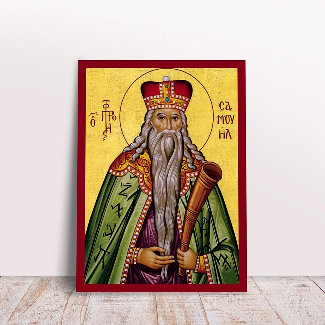 Wooden Icon of Saint Prophet Samuel Greek Premium Handmade Byzantine ...