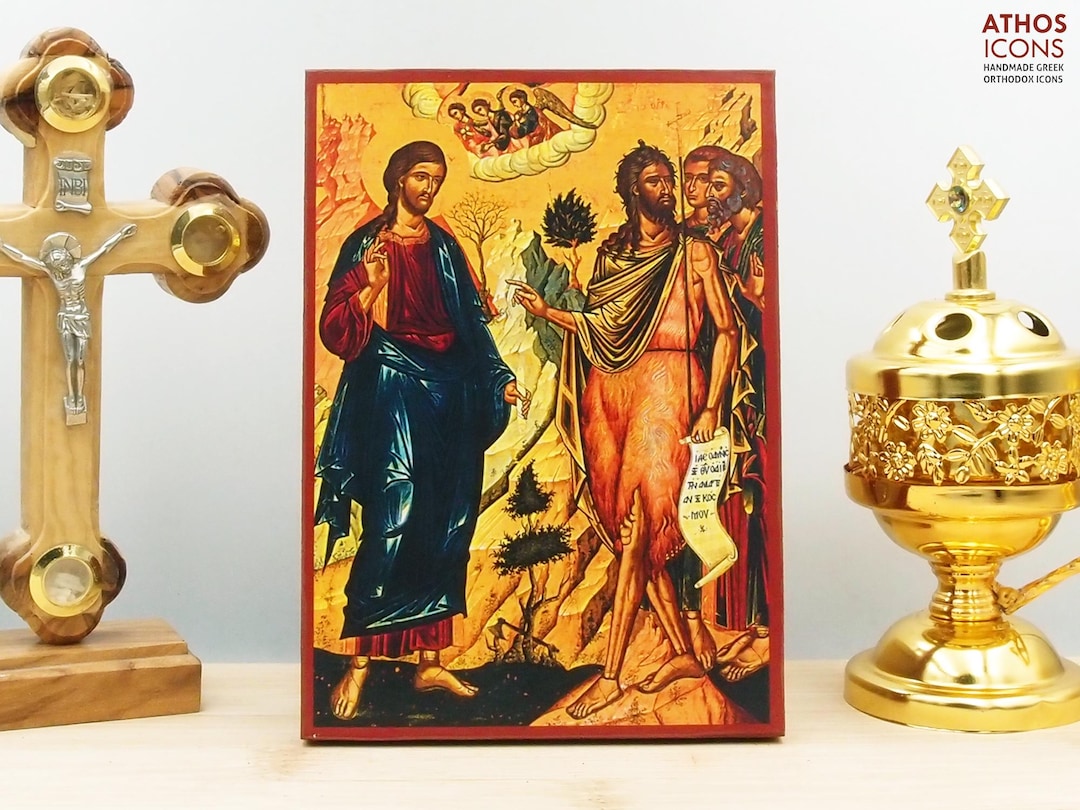 Jesus Christ and St John the Forerunner “behold the Lamb of God ...