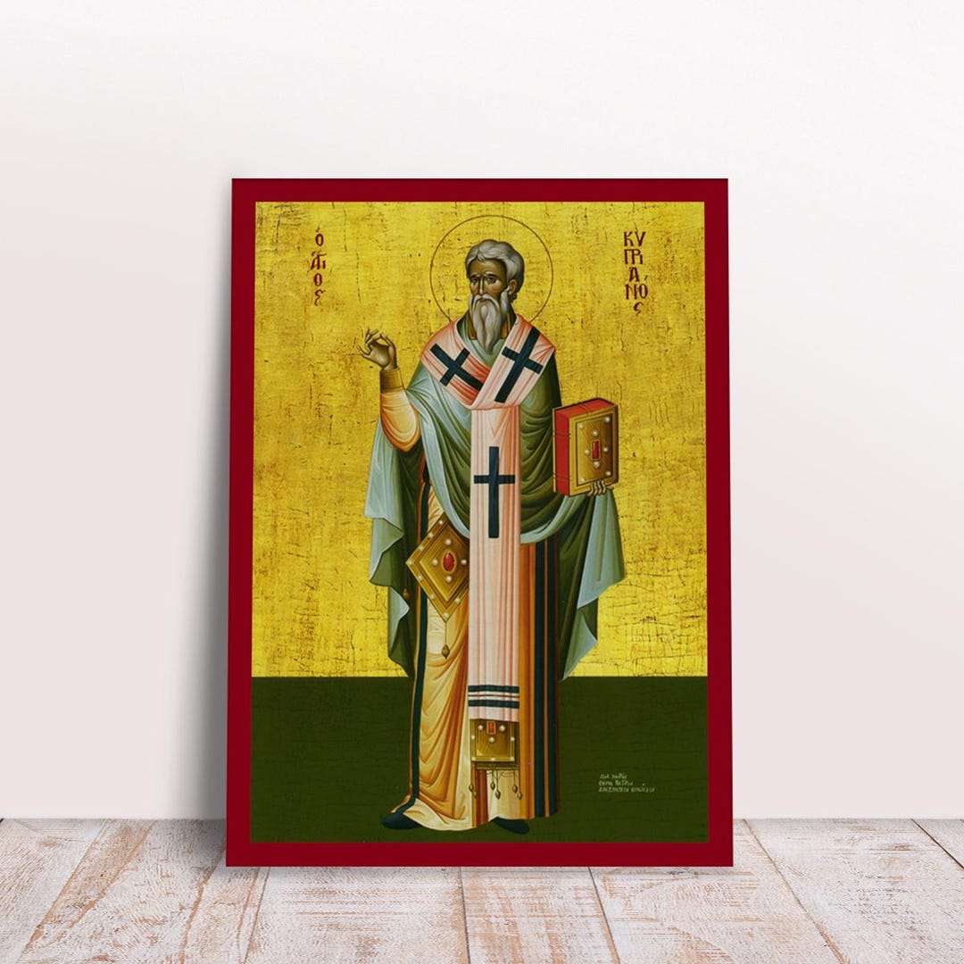 Saints Cyprian cyprianus Fullbody, Wooden Handmade Icon Greek Premium ...
