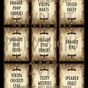 Calling All Vikings! Viking & Dragon Food Cards - 3 Designs - Etsy