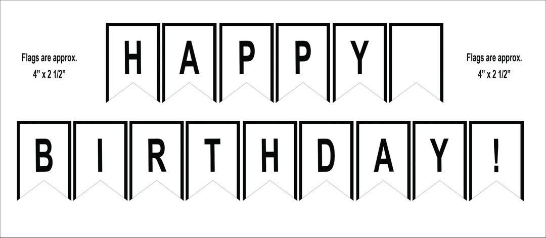 Mini - Happy Birthday Banner: Minimal, Clean, Black and White Design ...
