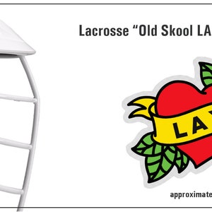 Sticker Lacrosse LAX Tattoo Old School Heart - Custom Die Cut Vinyl ...