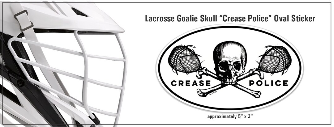 Sticker Lacrosse Oval Goalie Crease Police Skull & Crossbones - Custom ...