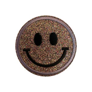 Glitter Smiley Face Iron on Patch Embroidered Patches for | Etsy