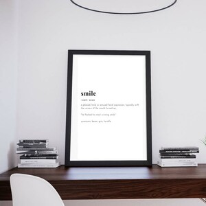 Smile Definition Print Digital Download Funny Definition Printable ...