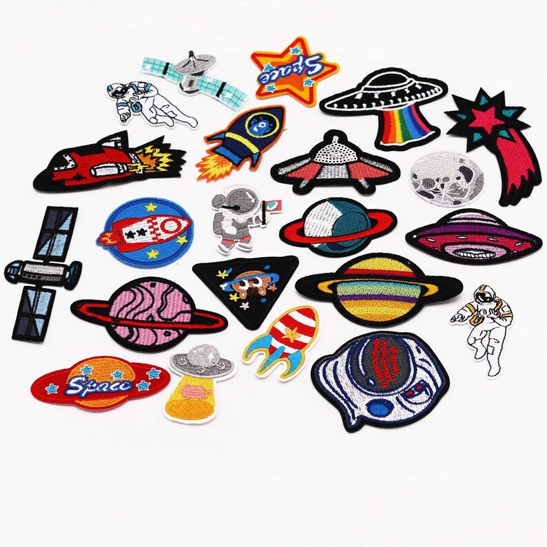 20 Assorted Space Patches Astronaut Patches Planet Patch - Etsy