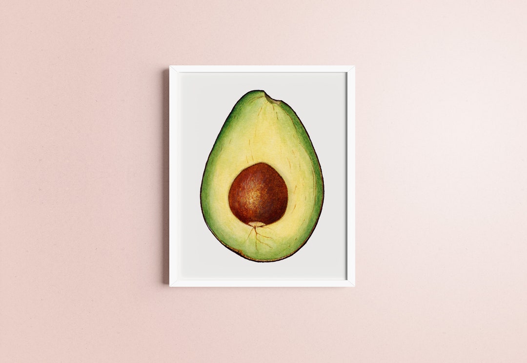 Avocado Wall Art Digital Download, Instant Download Avocado Clip Art ...