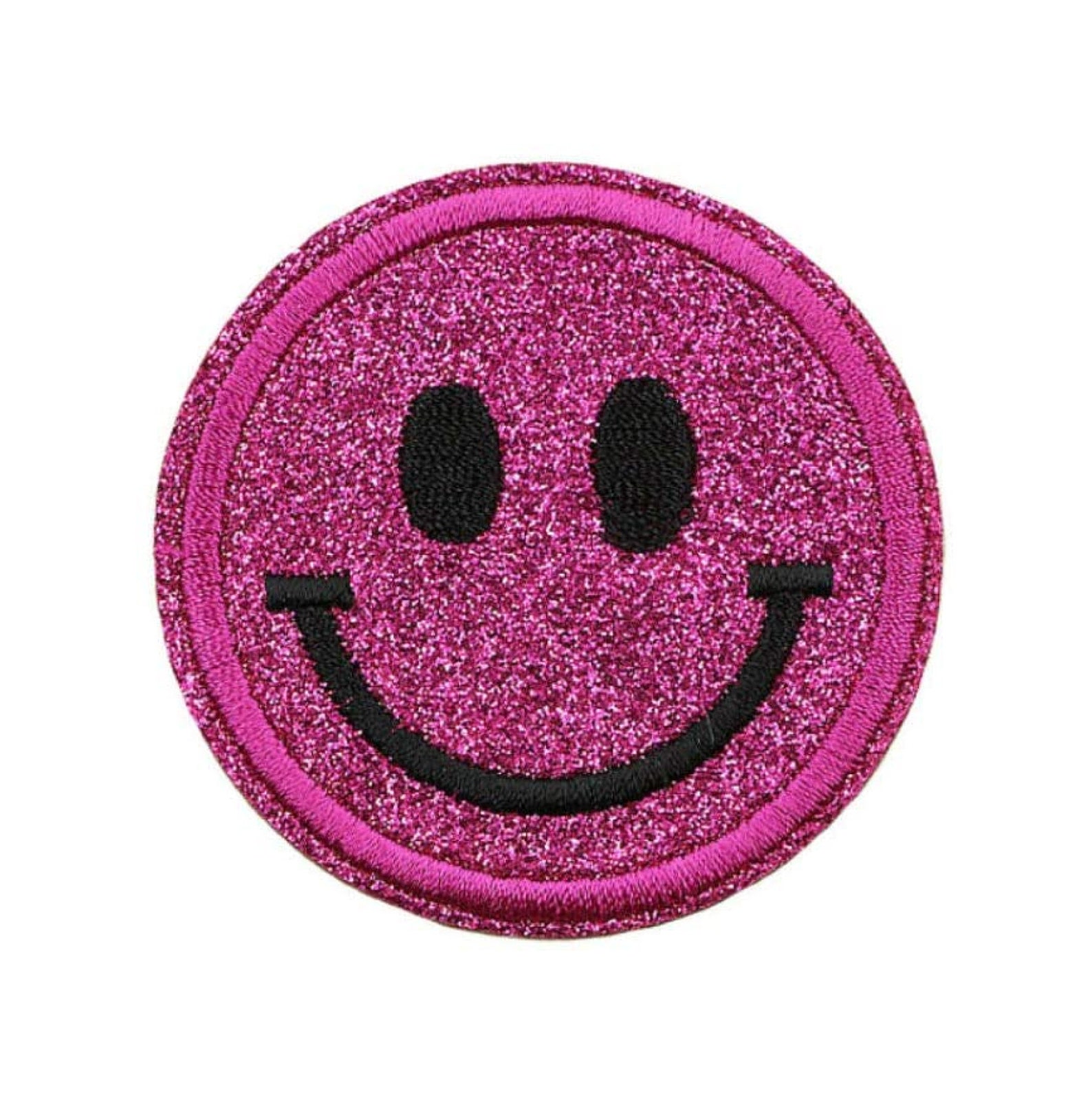 Glitter Smiley Face Iron on Patch Embroidered Patches for | Etsy