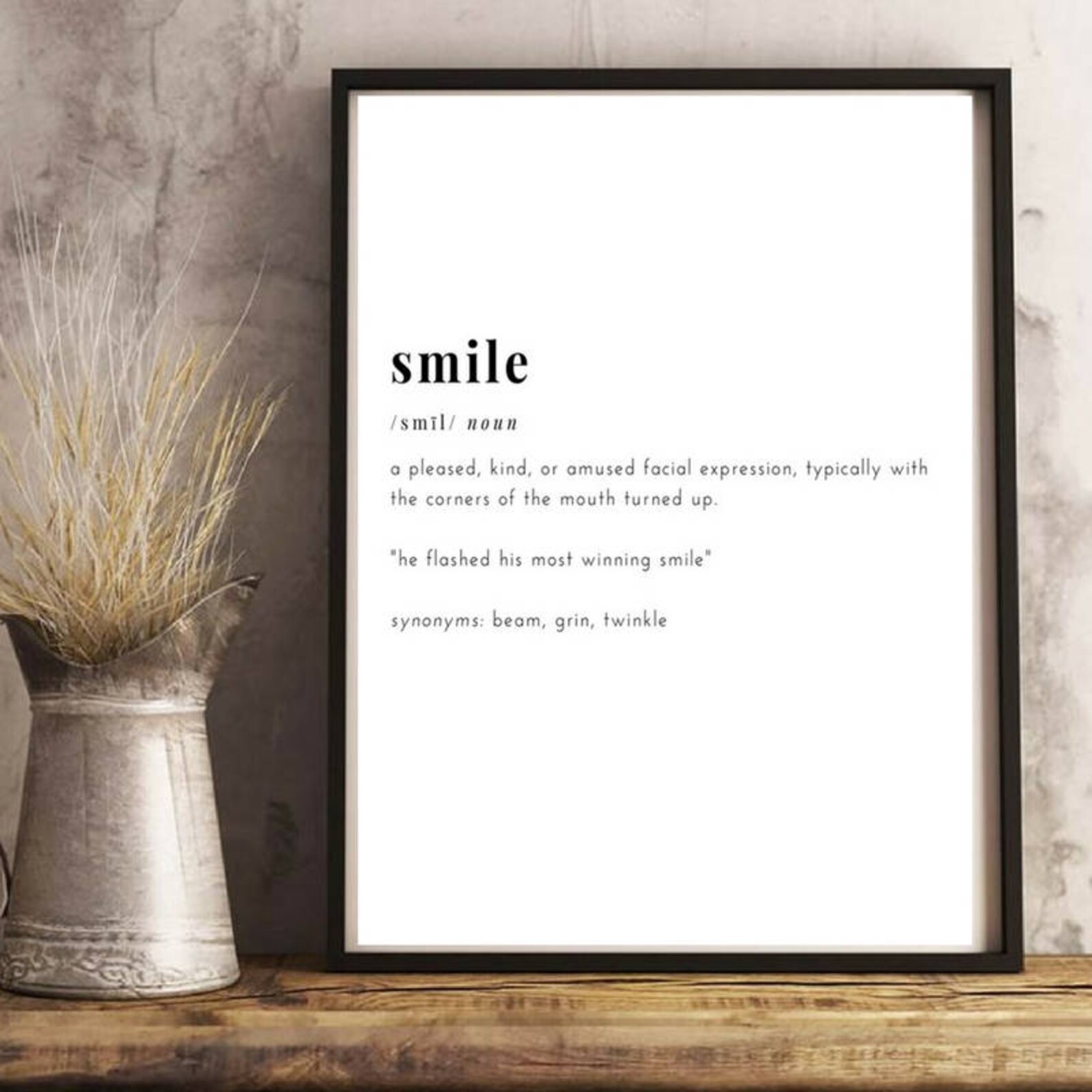 Smile Definition Print Digital Download Funny Definition | Etsy
