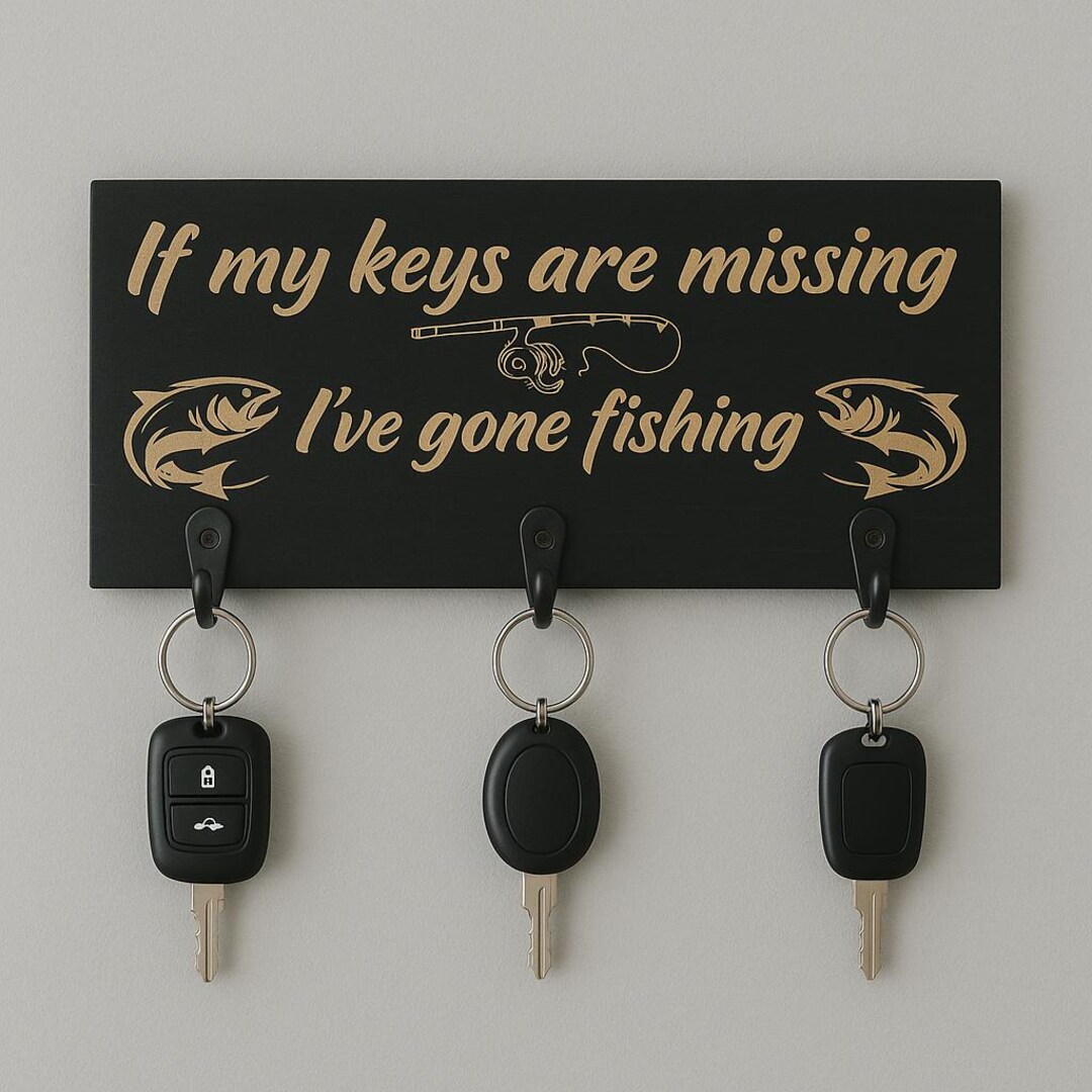 Gone Fishing Key Holder: Rustic Pine Lake/beach House Decor - Etsy