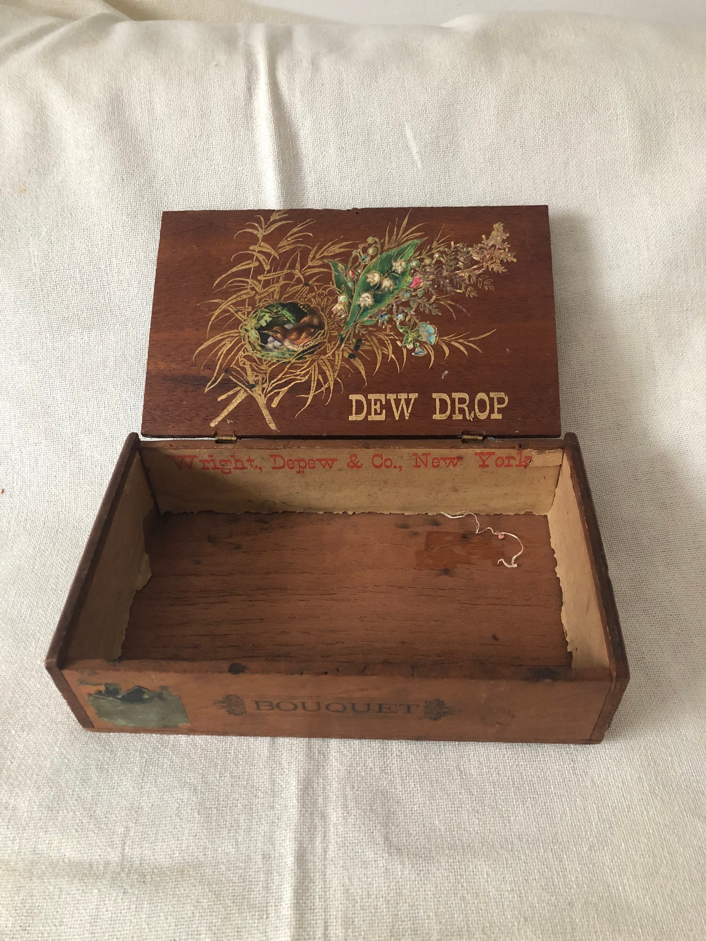 Antique Dew Drop Wooden Cigar Gift Box - Etsy