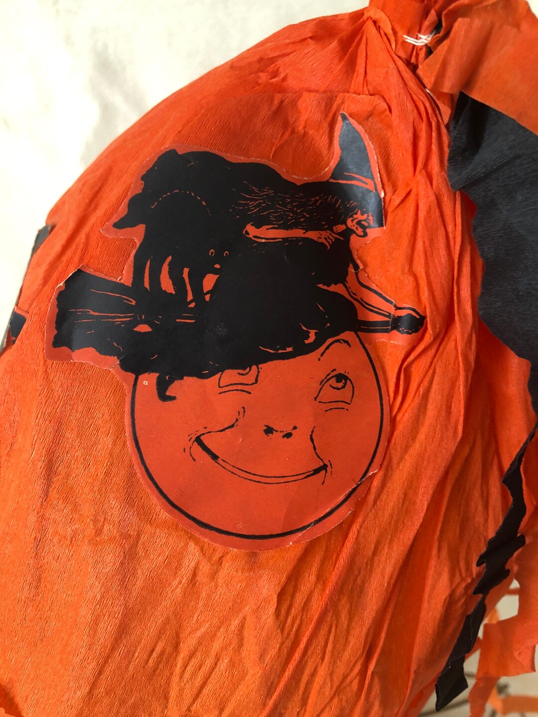 Antique Orange Halloween Crepe Party Cap With Gibson Seals - Etsy