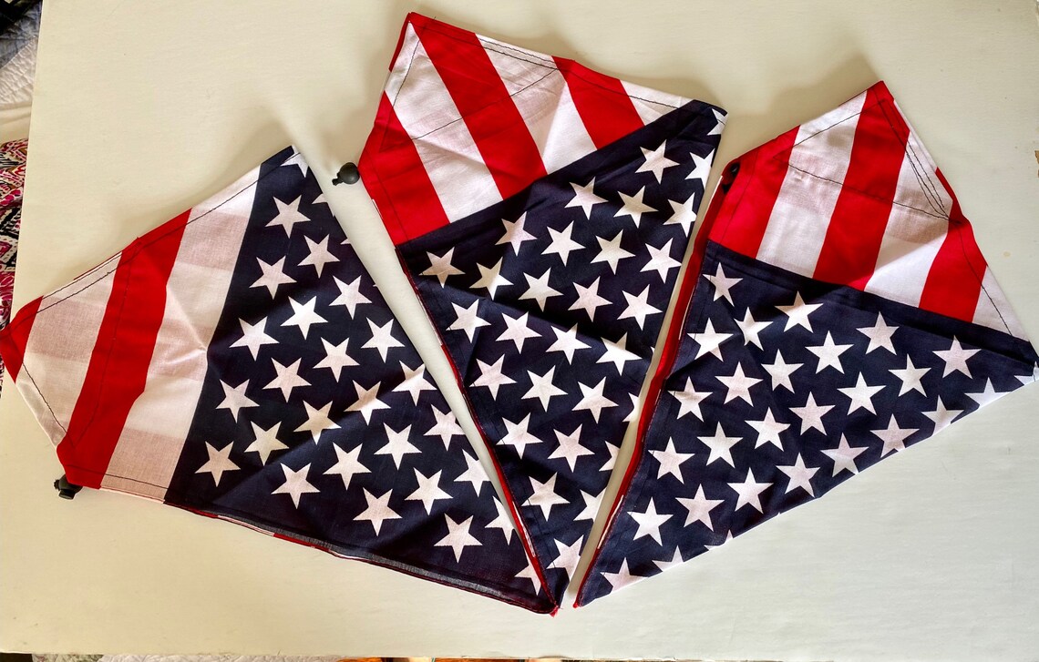 3 American Flag Bandana Face Masks: Patriotic 4th of July Cotton - Etsy