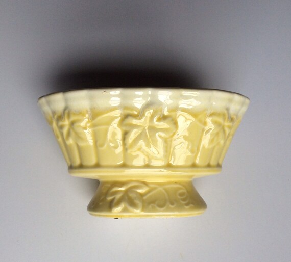 Ceramic Planter Vintage Yellow Planter Pedestal Planter | Etsy