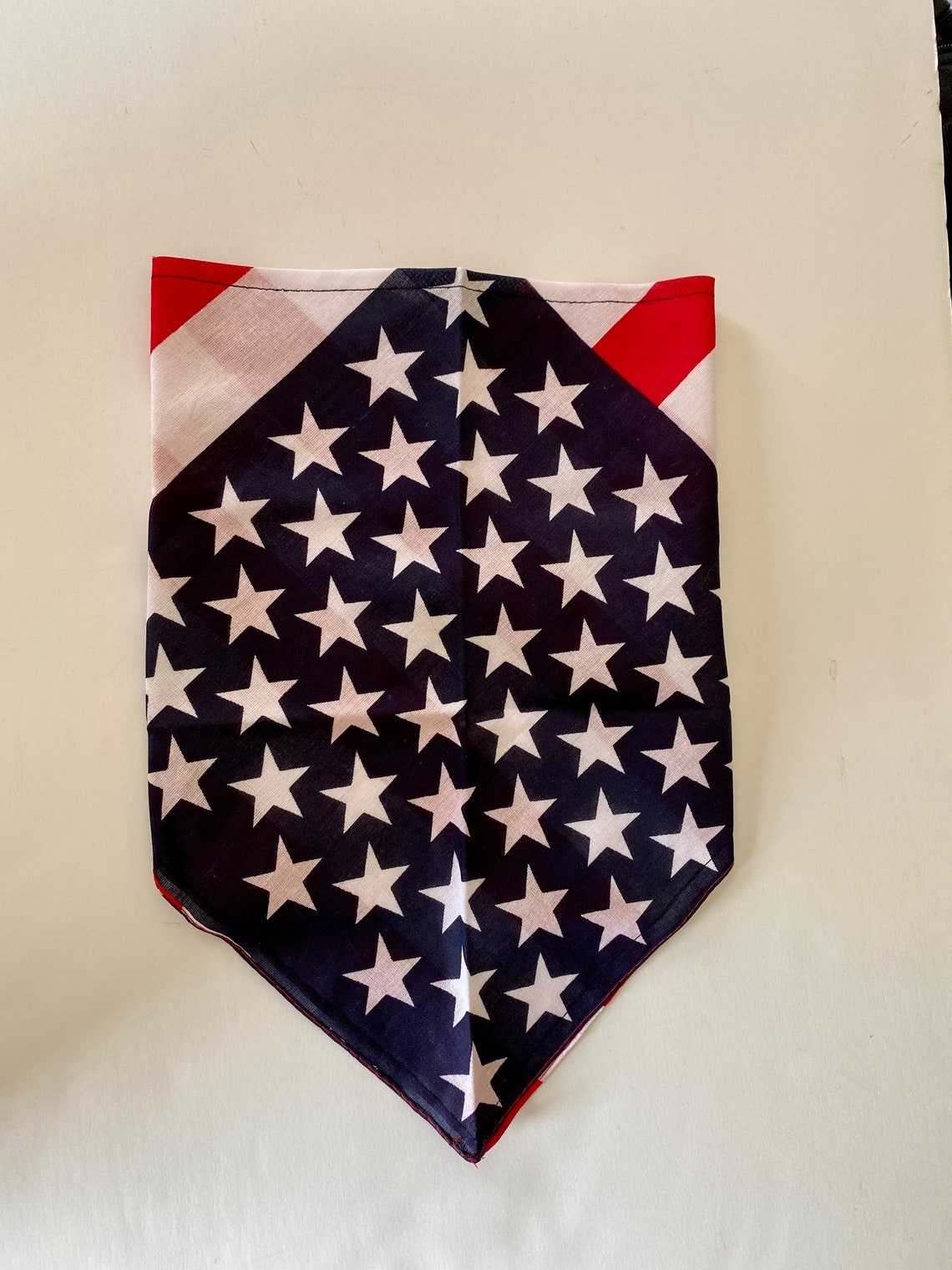 3 American Flag Bandana Face Masks: Patriotic 4th of July Cotton - Etsy
