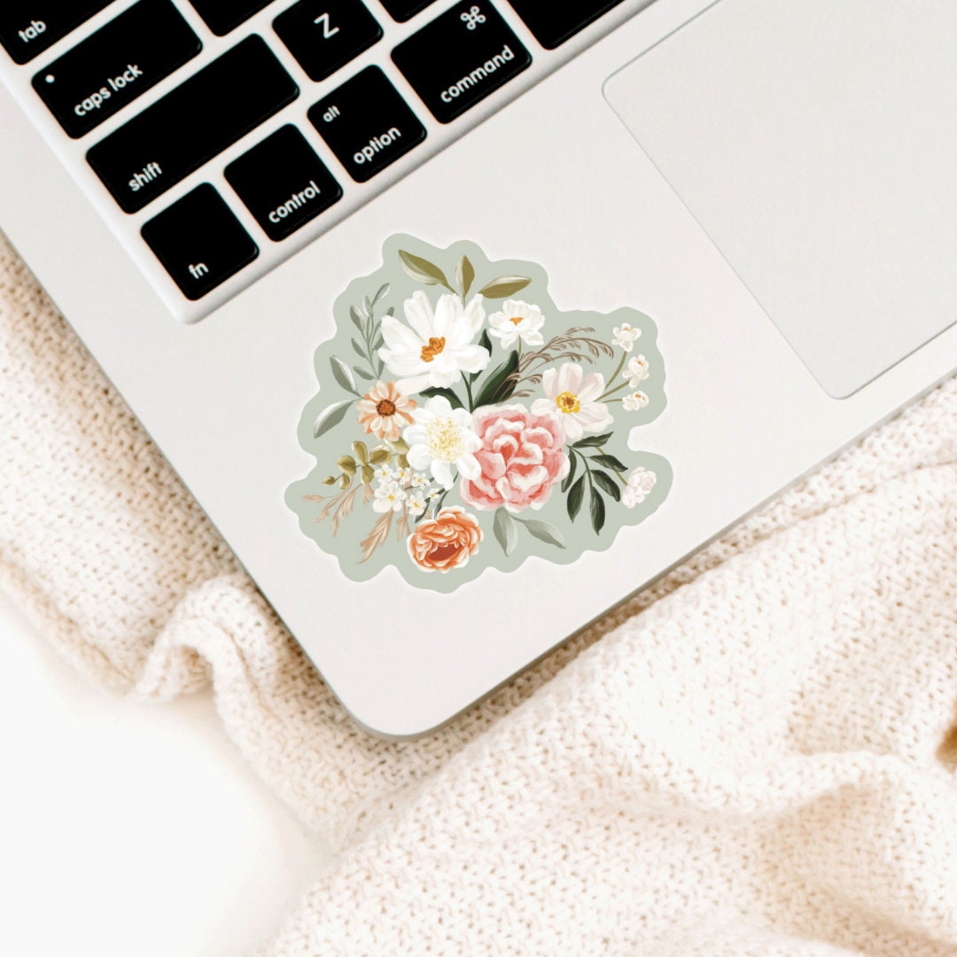 Evelyn Floral Sticker, Flower Sticker, Laptop Sticker, Christian ...
