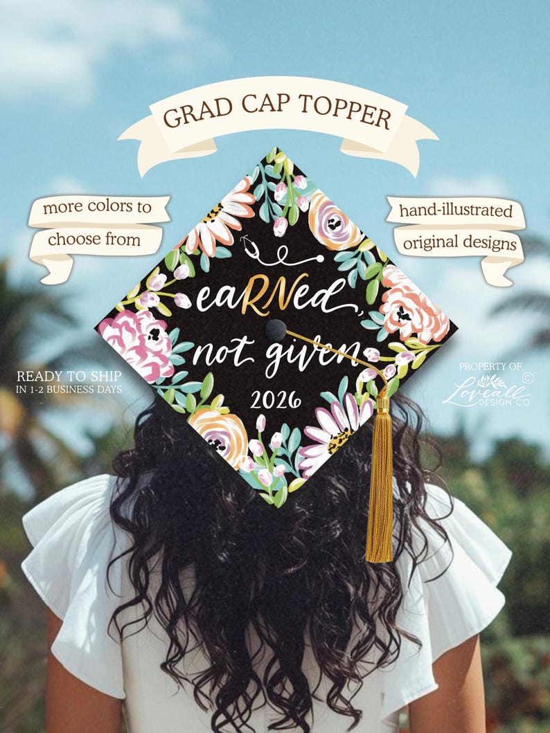 Ready to Ship, Graduation Cap Topper, Earned and Not Given BSN, Nursing ...