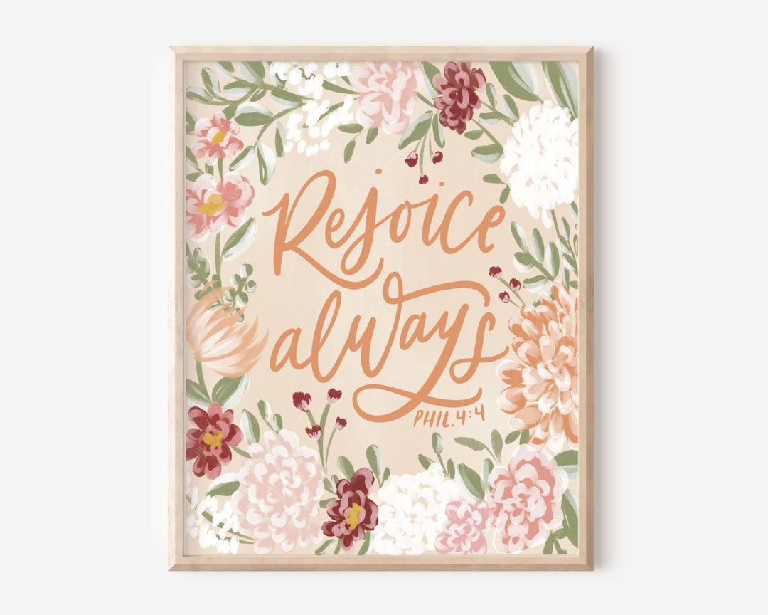 Rejoice Always Art Print, Christian Gift, Religious Print, Scripture ...
