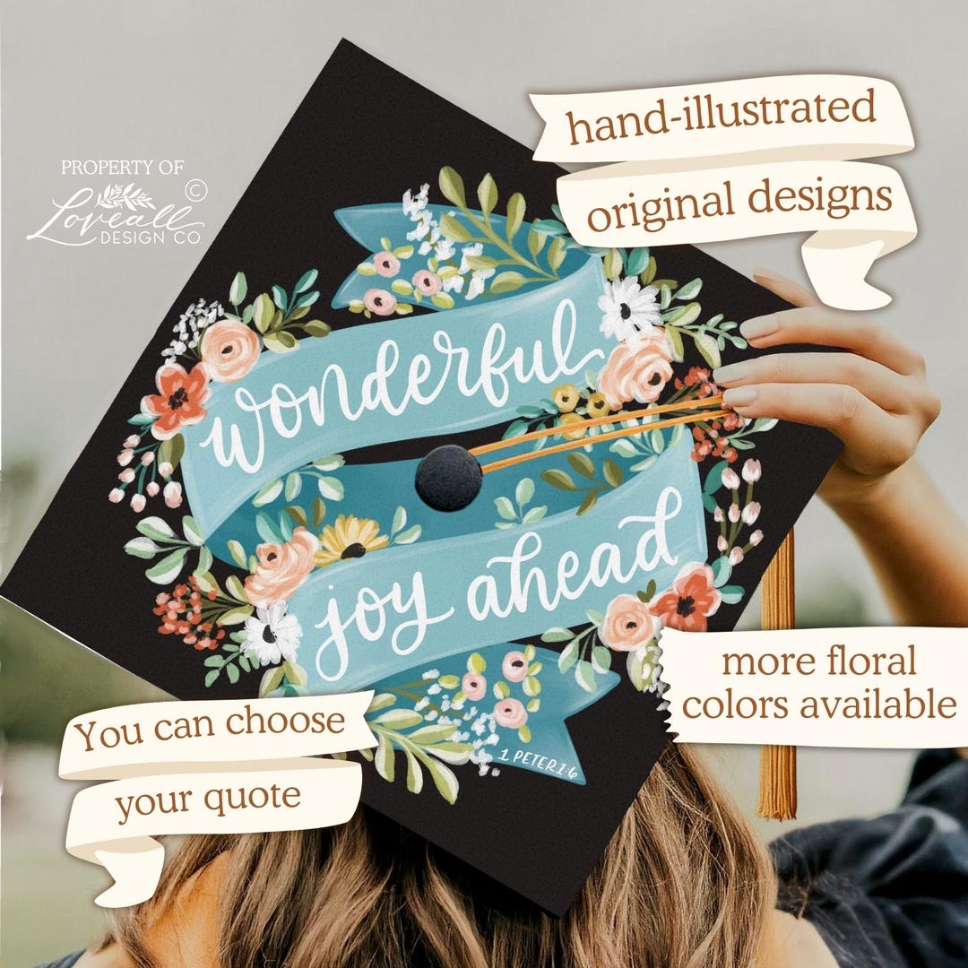 Custom Banner Graduation Cap Topper, Wonderful Joy Ahead, - Etsy