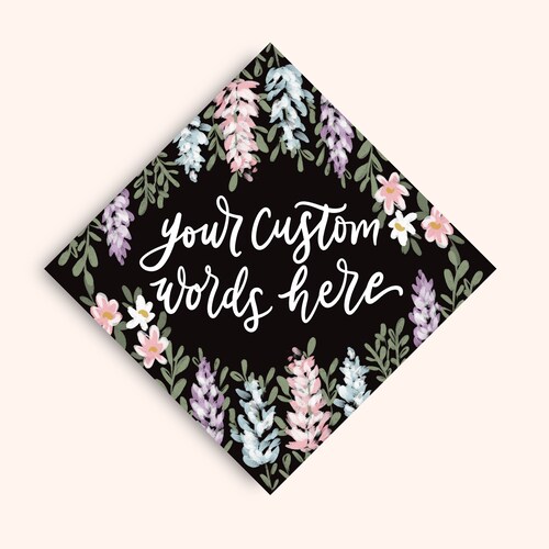 Custom Graduation Cap Topper Sunflowers Floral Printed Cap | Etsy