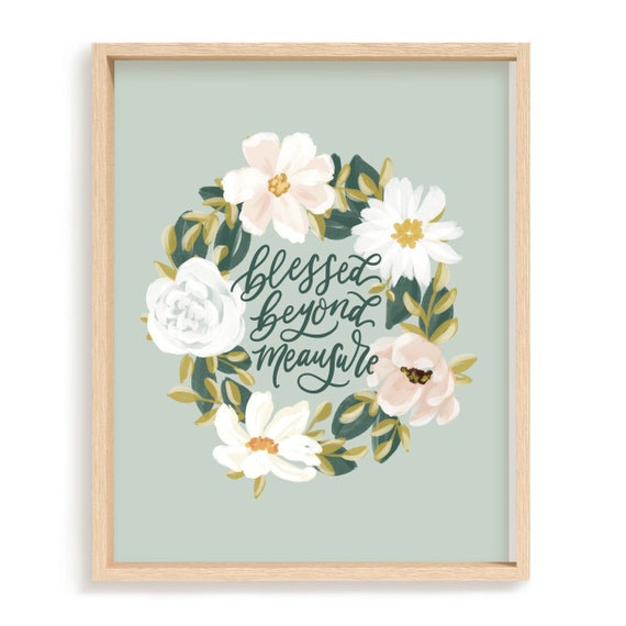 Blessed Beyond Measure Art Print Christian Gift Religious | Etsy