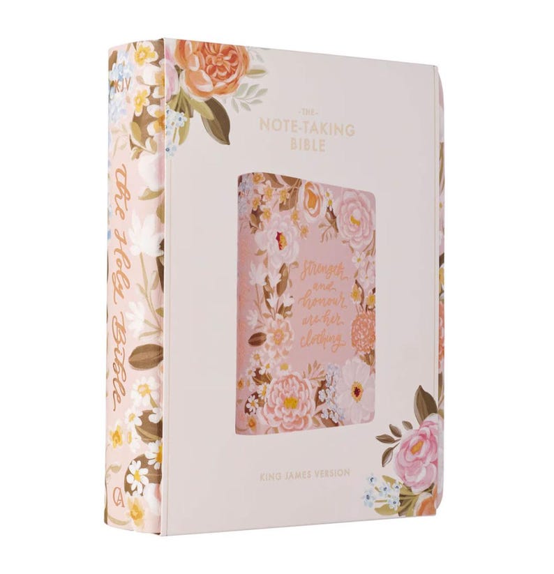 KJV Note-taking Bible Margo Theme Faux Leather | Proverbs 31, Rose Gold ...