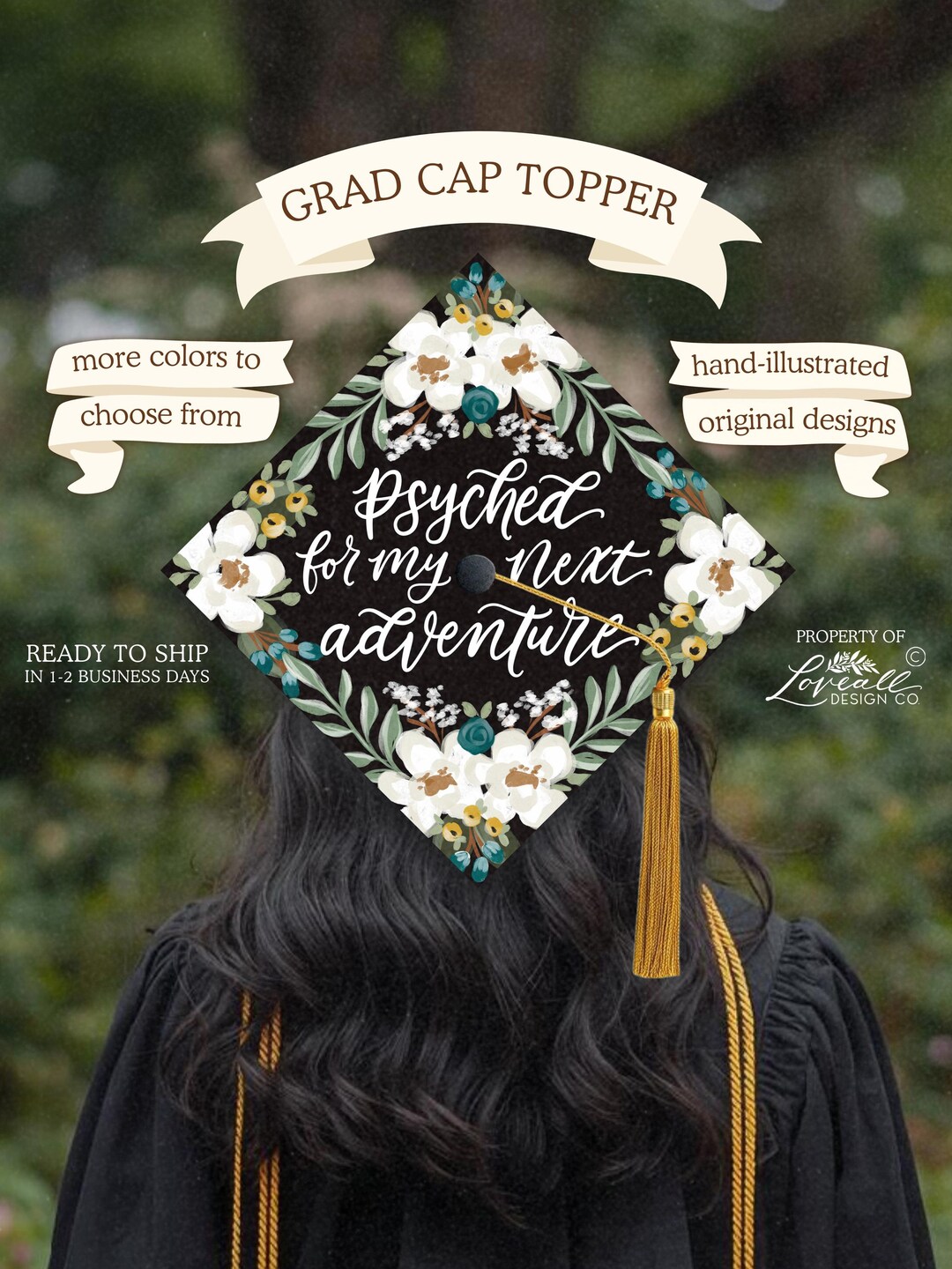 Ready to Ship Graduation Cap Topper, Psyched for My Next Adventure ...
