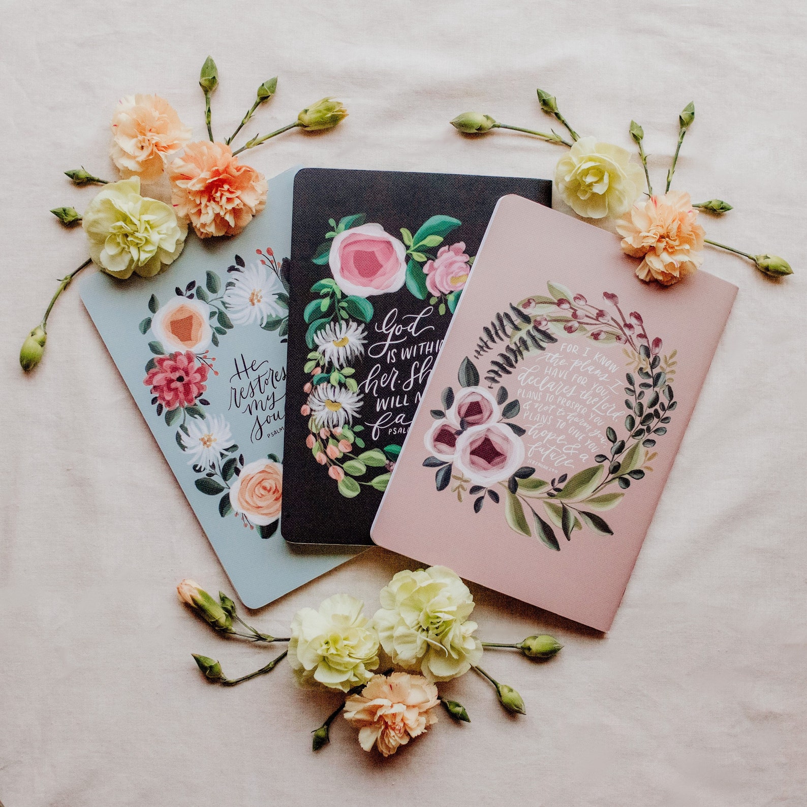 Christian Notebook Collection, Floral Wreath, Notebook, Journal, Notes ...