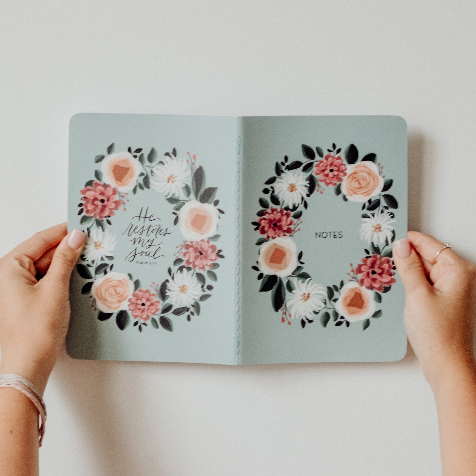 Christian Notebook Collection, Floral Wreath, Notebook, Journal, Notes ...