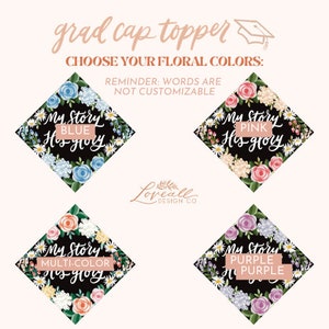 My Story His Glory Graduation Cap Topper Cassandra Floral - Etsy