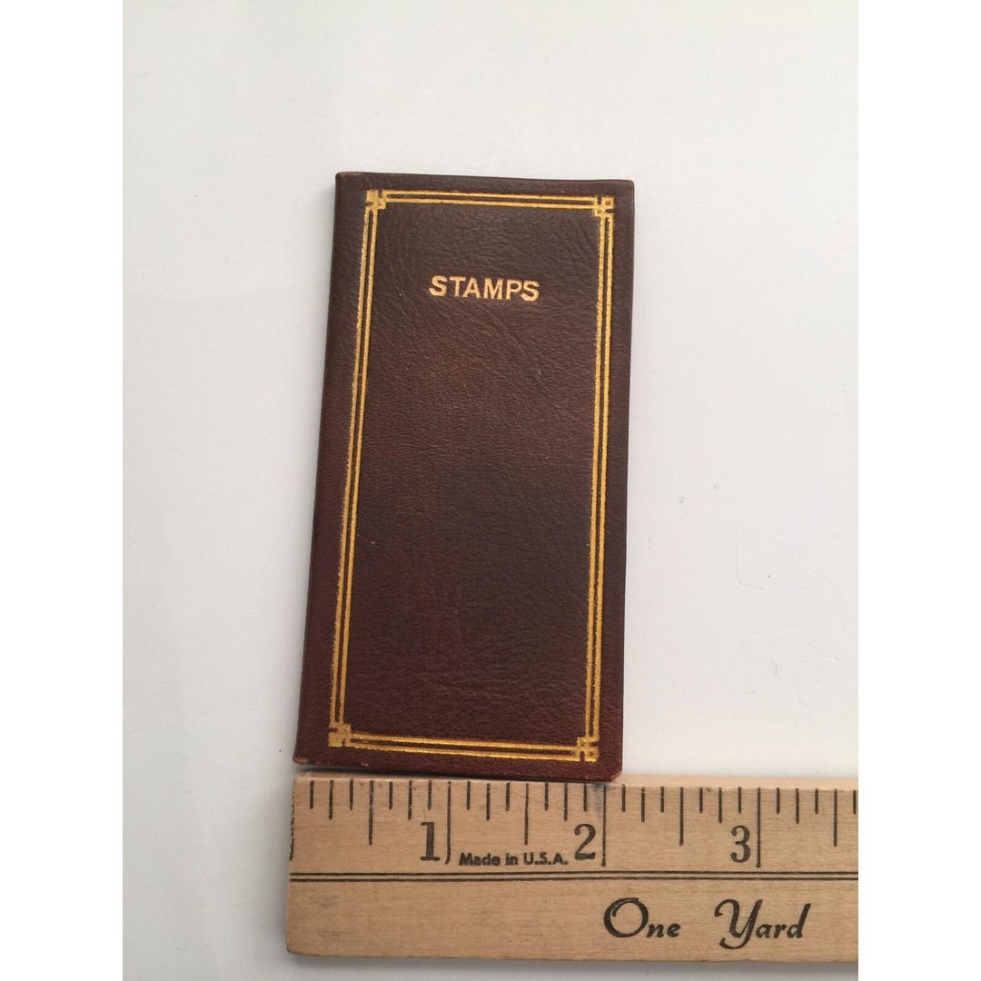 Vintage 20's/30'sstamp Miniature Book Usps Brown Gold Marked STAMPS ...