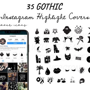 Gothic Instagram Story Highlight Icons Covers - Witchy Alternative Goth ...