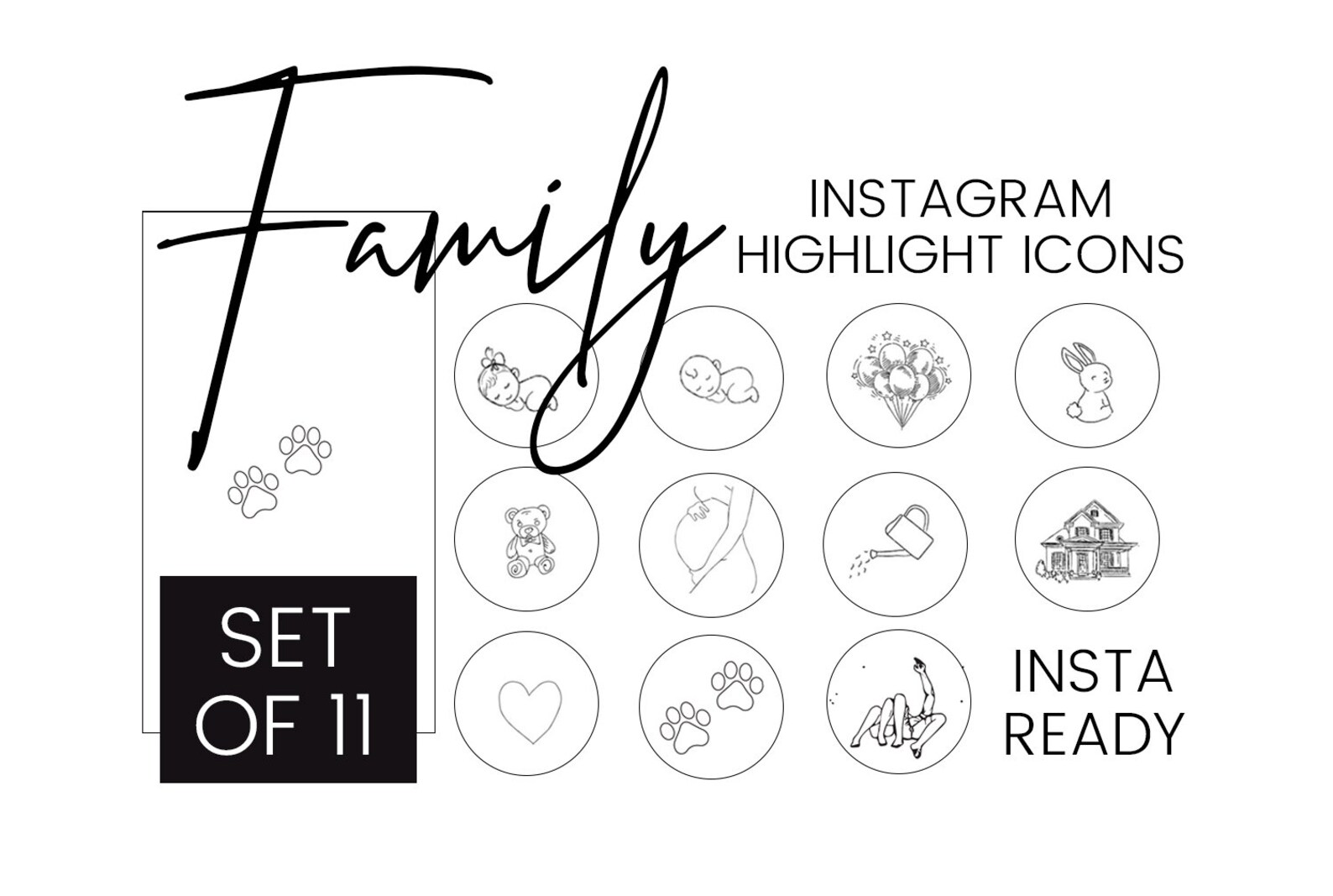 Family Instagram Story Highlight Icons Covers Family Pets | Etsy