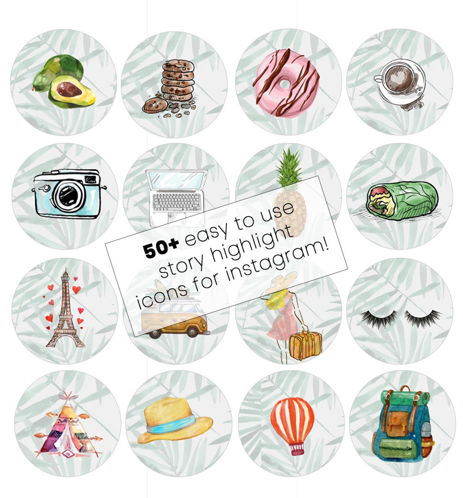 Instagram Story Highlights Icons Set 50 Instagram Icons for - Etsy