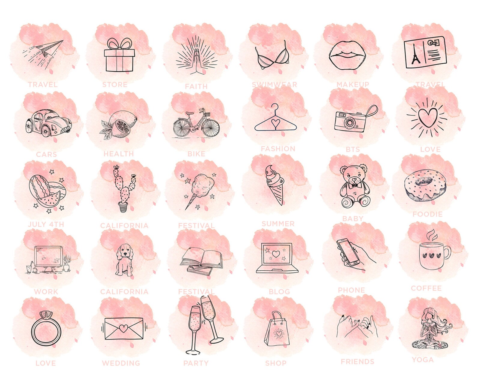 Instagram Story Highlights Icons Set of 36 Instagram Icons - Etsy