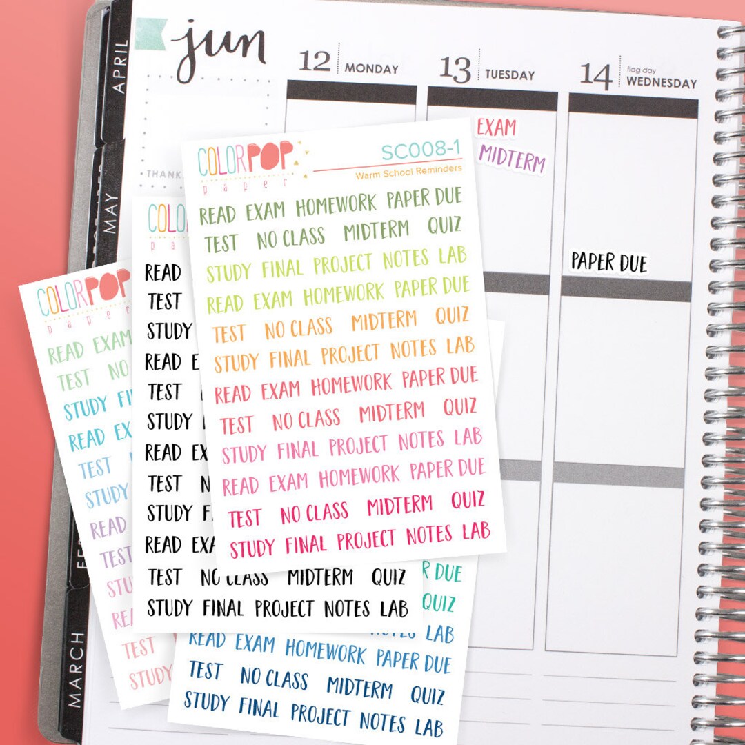 School Stickers, Student Stickers, Student Planner Stickers, School ...
