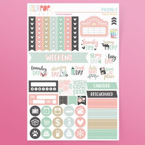 Weekly Sticker Kit, Weekly Stickers, Floral Weekly Kit english Garden ...