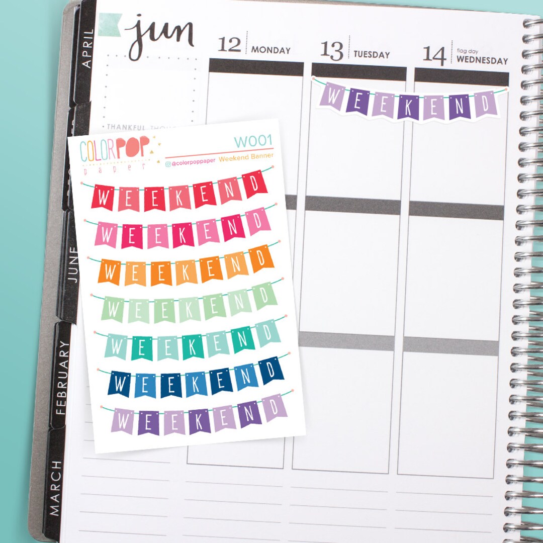 Weekend Banner Stickers, Weekend Banner, Weekend Stickers, EC Life ...