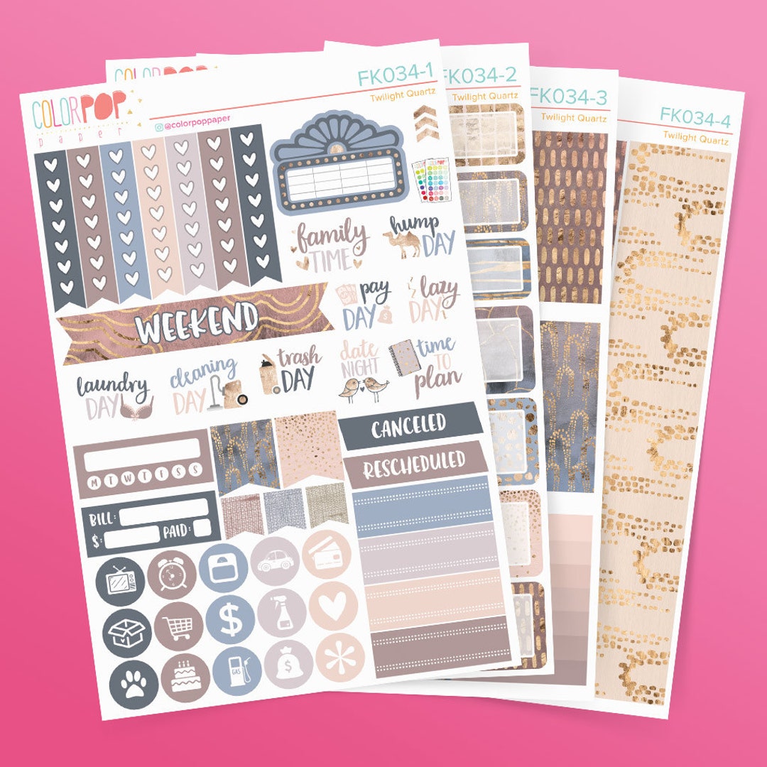 Weekly Sticker Kit, Weekly Stickers, Full Weekly Kit twilight Quartz ...