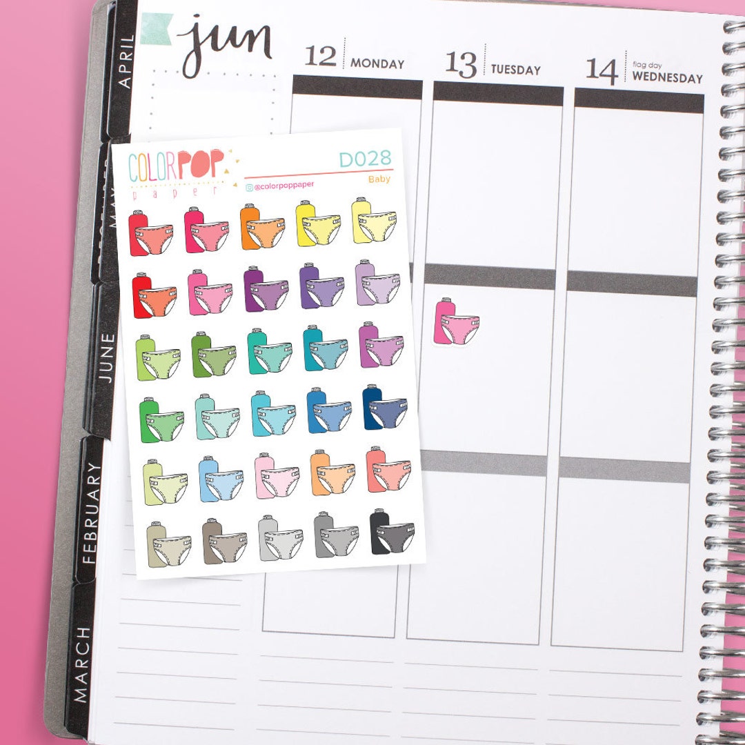 Diaper Stickers, Diaper Planner Stickers, Baby Stickers, Diaper and ...